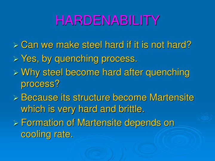 PPT - HARDENABILITY OF STEEL (JOMINY TEST) PowerPoint Presentation - ID ...