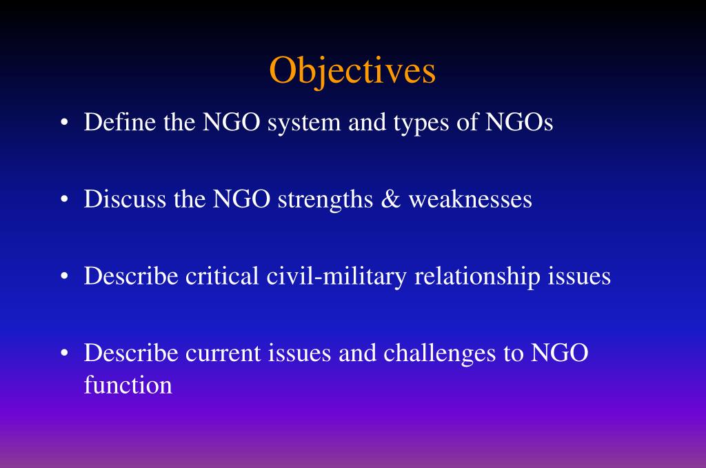 PPT - Non-Governmental Organizations (NGOs) in Complex Emergencies ...