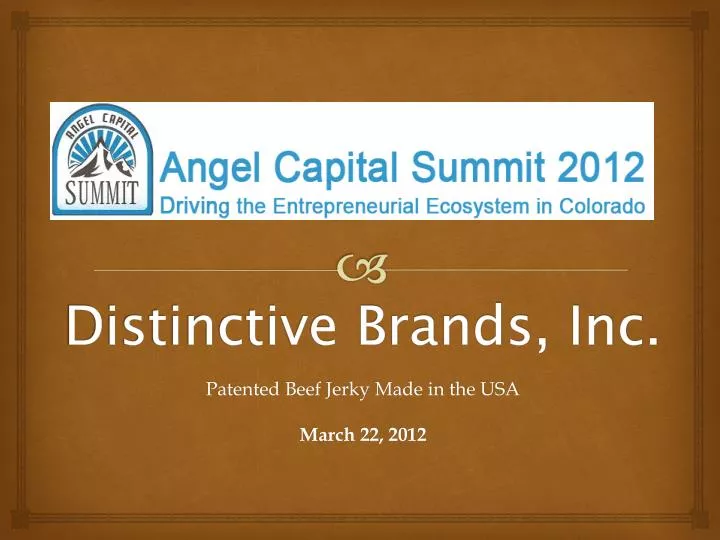 PPT - Distinctive Brands, Inc. PowerPoint Presentation, free download ...