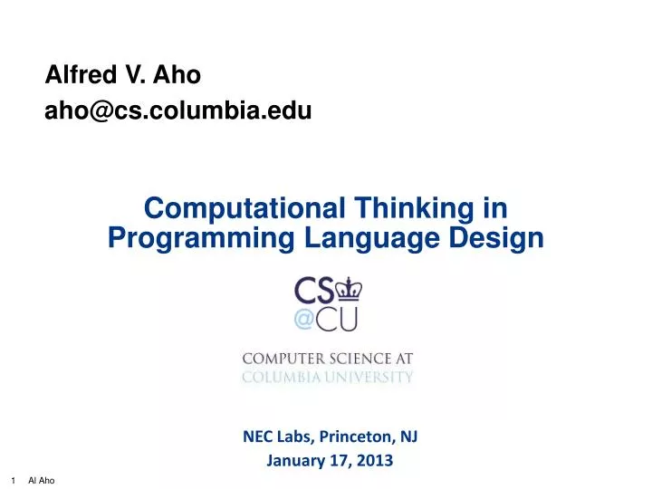 Ppt Computational Thinking In Programming Language Design Powerpoint Presentation Id 6569847