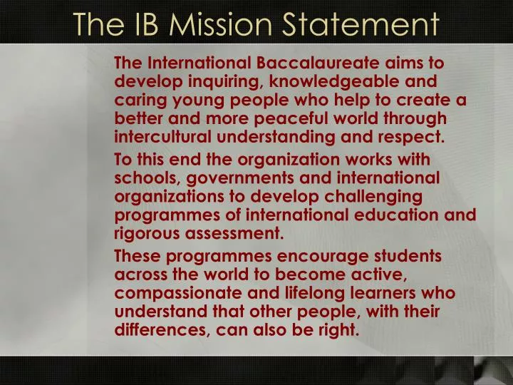 PPT - The IB Mission Statement PowerPoint Presentation, free download ...