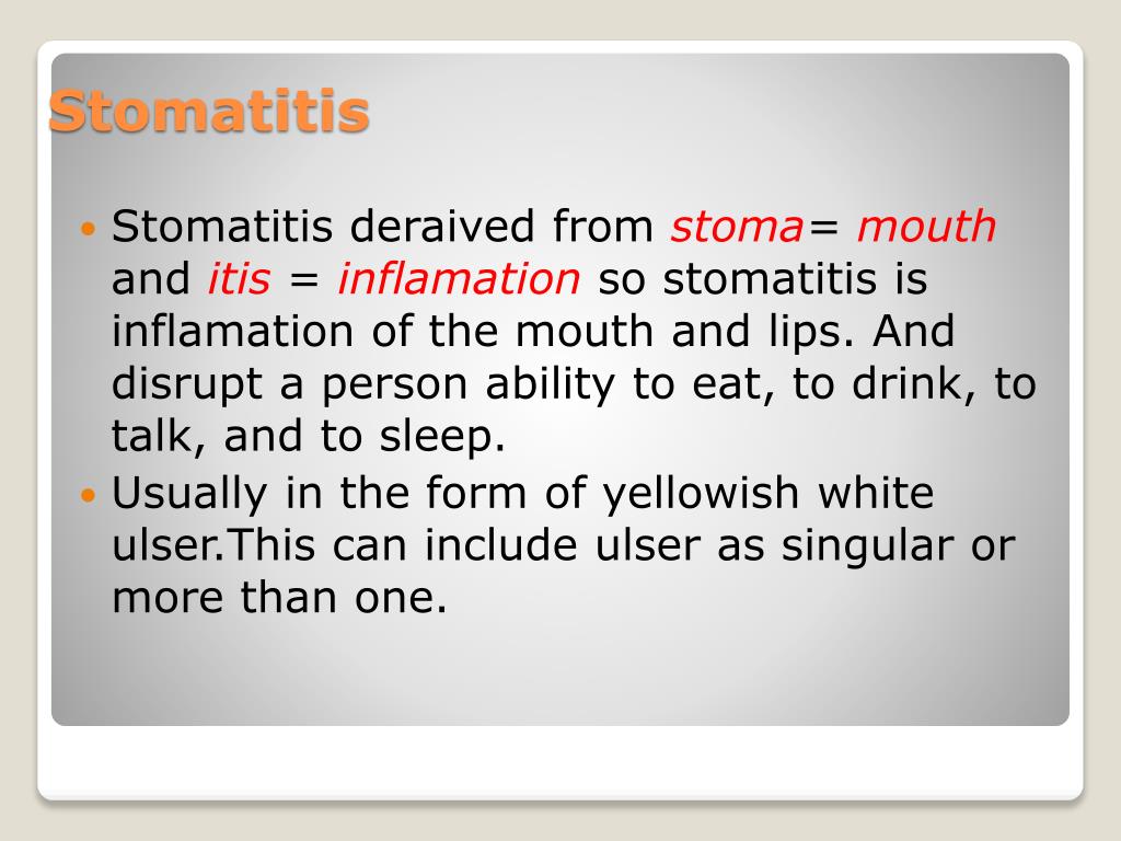 PPT - Medical English Stomatitis PowerPoint Presentation, free download ...