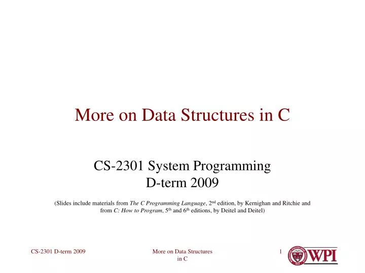 PPT - More on Data Structures in C PowerPoint Presentation, free ...