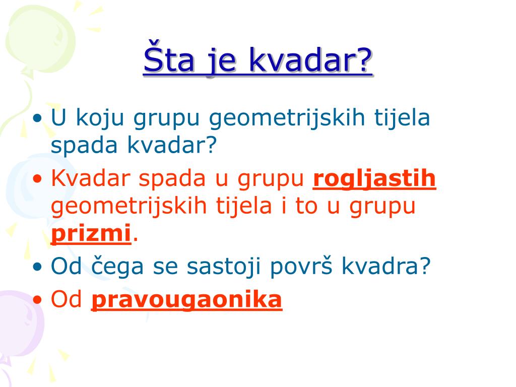 PPT - KVADAR PRAVOUGLI PARALELOPIPED PowerPoint Presentation, free ...