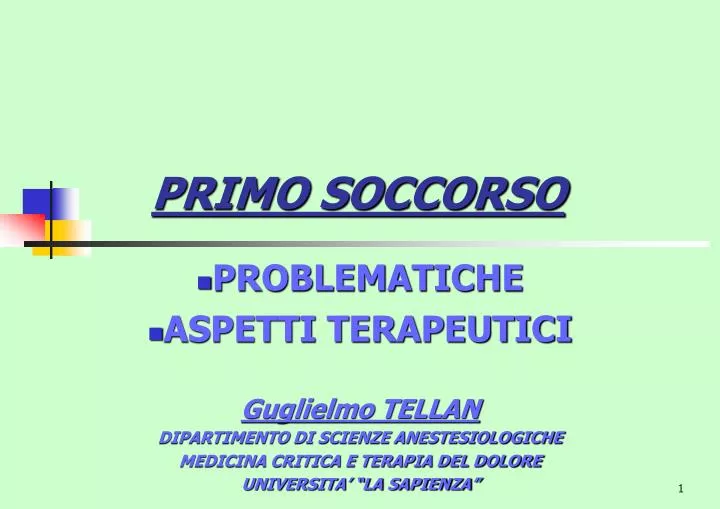 PPT - PRIMO SOCCORSO PowerPoint Presentation, free download - ID:6571864