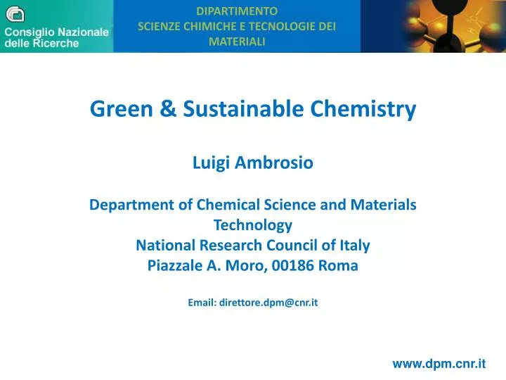 PPT - Green & Sustainable Chemistry PowerPoint Presentation, free ...