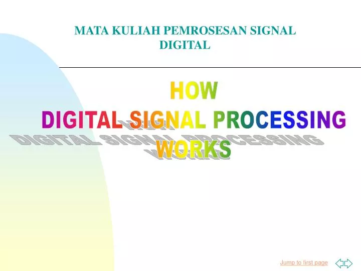 PPT - HOW DIGITAL SIGNAL PROCESSING WORKS PowerPoint Presentation, free ...