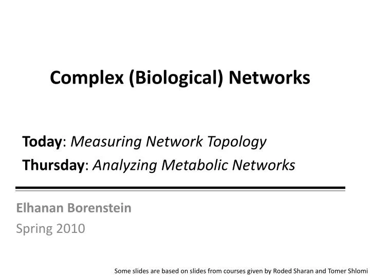 PPT - Complex (Biological) Networks PowerPoint Presentation, free ...