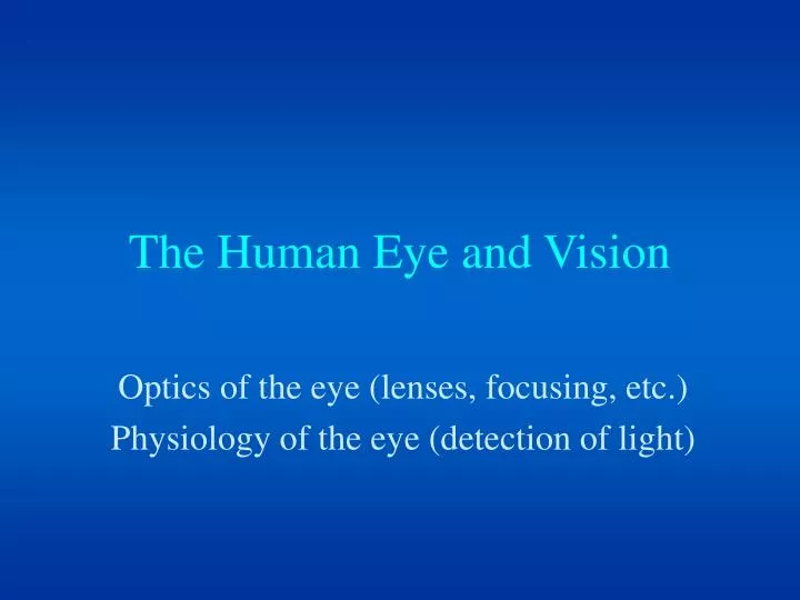 PPT - The Human Eye and Vision PowerPoint Presentation, free download ...