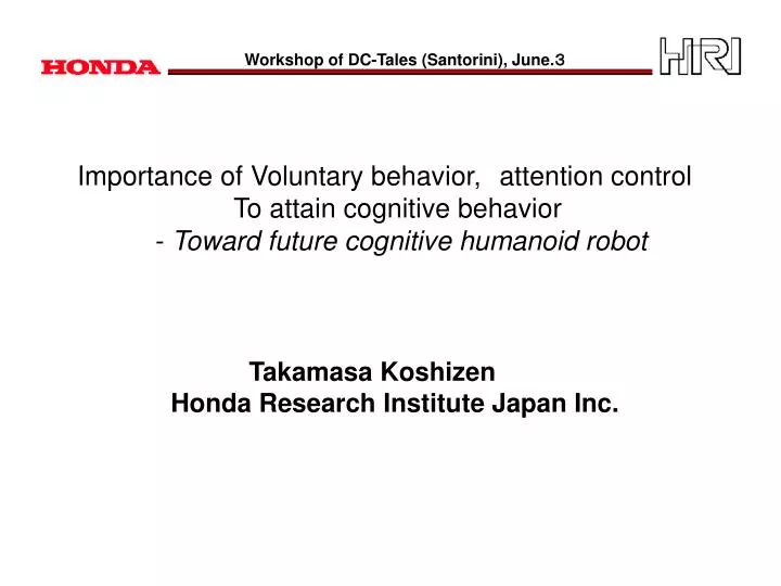 PPT - Importance of Voluntary behavior, attention control To attain ...