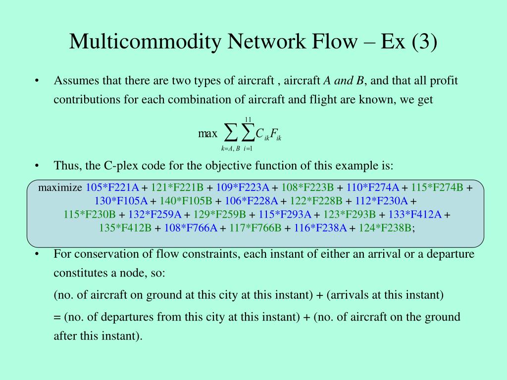 Ppt Solving Fleet Assignment Problem With Multicommodity Network Flow Model Powerpoint