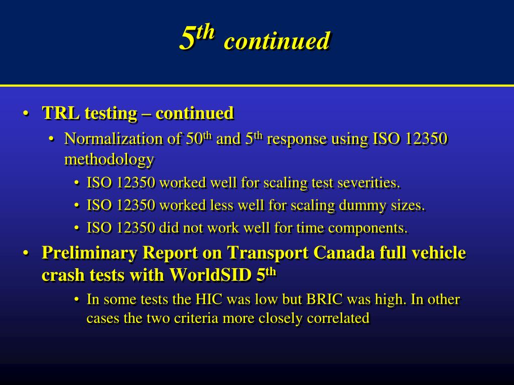 PPT - WorldSID 5 th TEG ISO WorldSID 50 th Group Summary of Meetings 16 ...