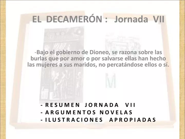 PPT - EL DECAMERÓN : Jornada VII PowerPoint Presentation, free download ...