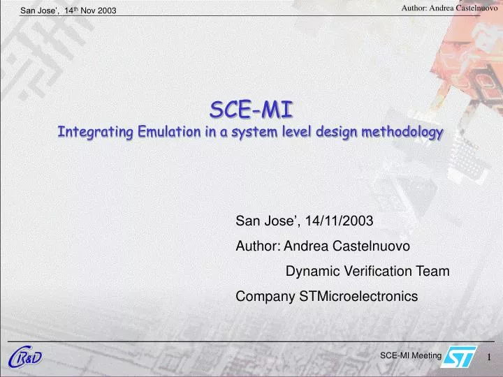 Ppt Sce Mi Integrating Emulation In A System Level Design Methodology Powerpoint Presentation