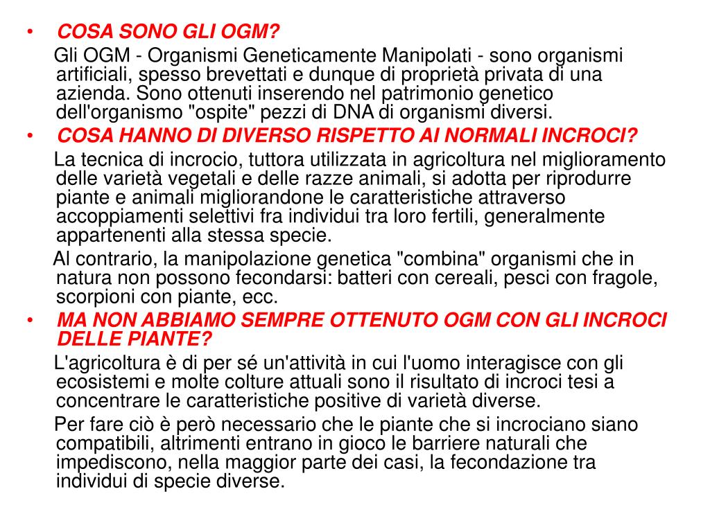 PPT - COSA SONO GLI OGM? PowerPoint Presentation, free download - ID ...