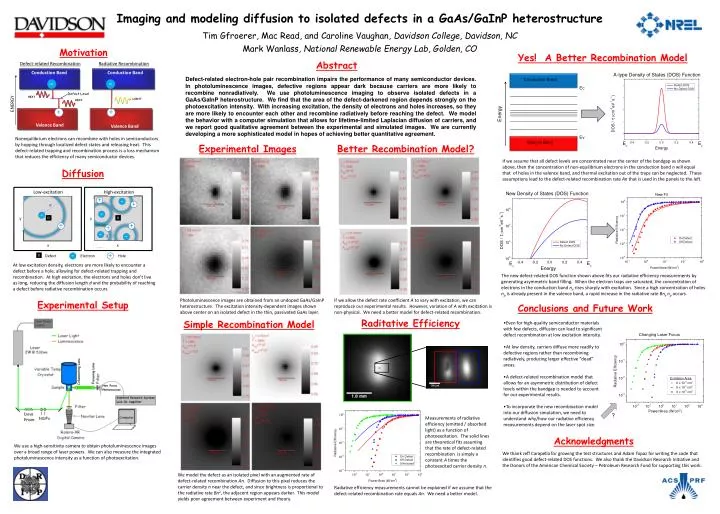 PPT - Imaging and modeling diffusion to isolated defects in a GaAs ...