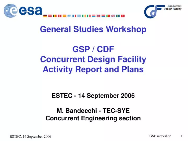 PPT - The Concurrent Design Facility was an initiative of and sponsored ...