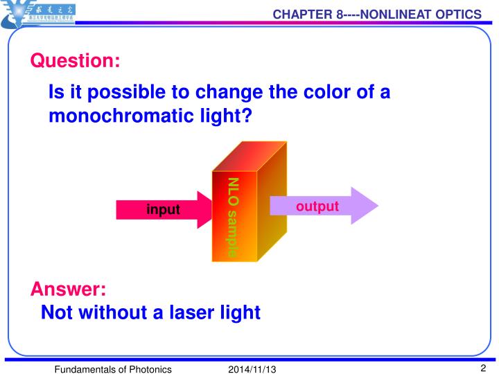 PPT - Chapter 8 NONLINEAR OPTICS PowerPoint Presentation - ID:6578169
