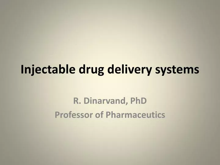PPT - Injectable drug delivery systems PowerPoint Presentation, free ...