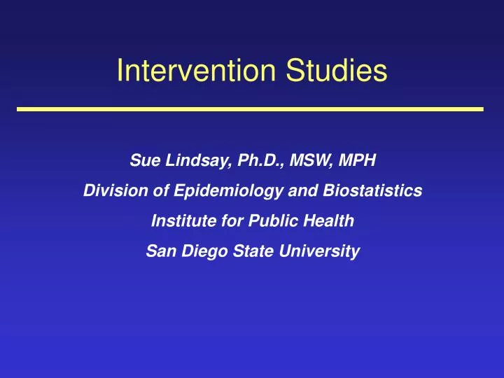PPT - Intervention Studies PowerPoint Presentation, free download - ID ...