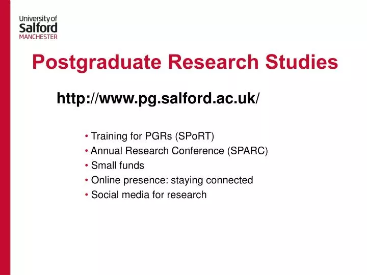 PPT - Postgraduate Research Studies PowerPoint Presentation, free ...