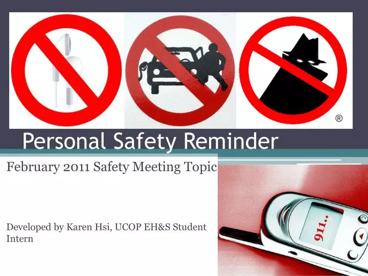 PPT - Personal Safety Reminder PowerPoint Presentation, free download ...