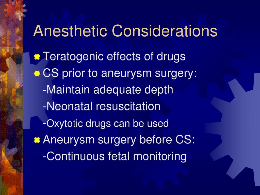 Ppt Cerebral Aneurysm Anesthetic Management Powerpoint Presentation
