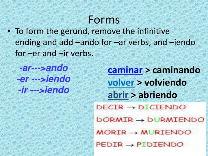 PPT - Gerunds in Spanish PowerPoint Presentation - ID:6579733