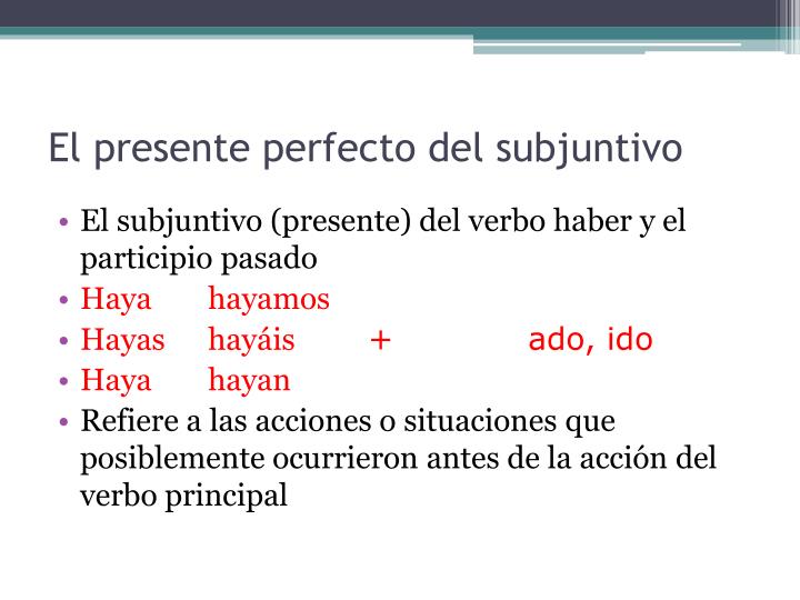 Presente Perfecto Del Subjuntivo – PKGI