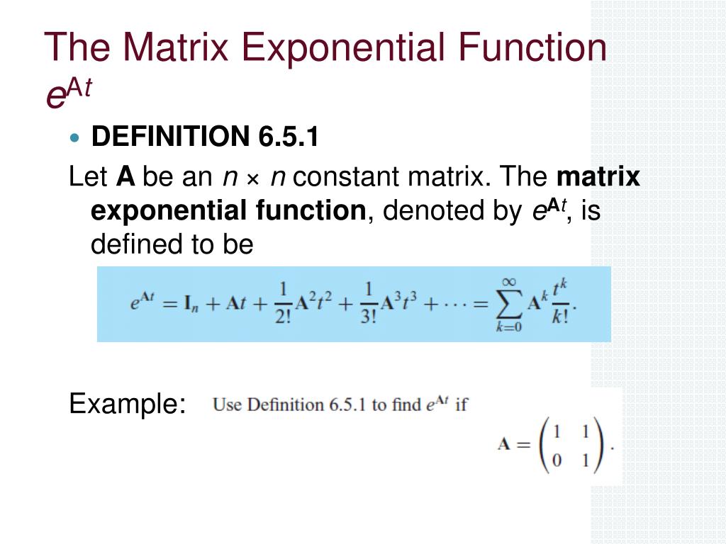 PPT 6 5 Fundamental Matrices And The Exponential Of A Matrix
