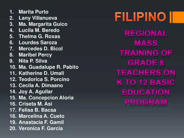 PPT - FILIPINO PowerPoint Presentation, free download - ID:6580644