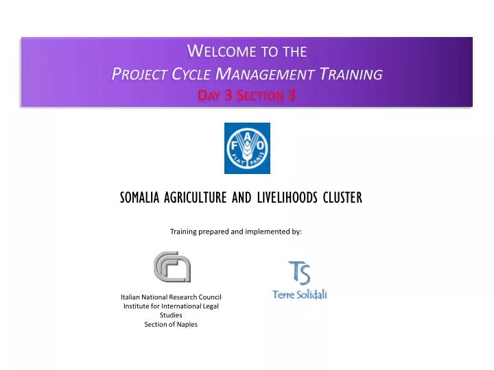 PPT - Welcome to the Project Cycle Management Training Day 3 Section 3 ...