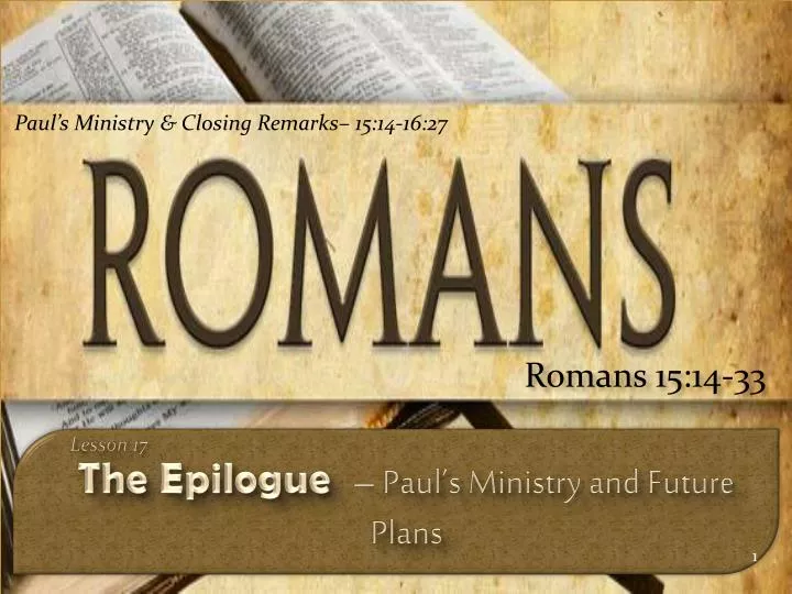 PPT - Romans 15:14-33 PowerPoint Presentation, free download - ID:6581669