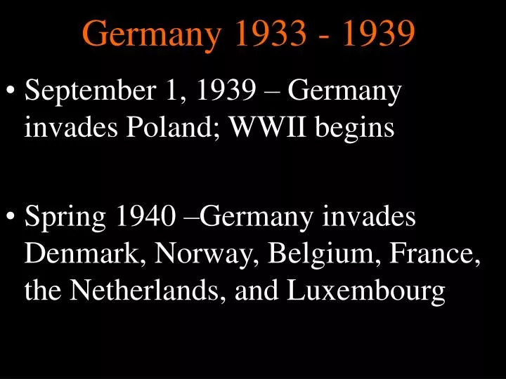 PPT - Germany 1933 - 1939 PowerPoint Presentation, free download - ID ...