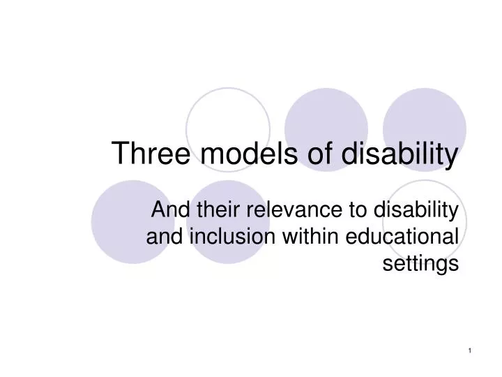PPT - Three models of disability PowerPoint Presentation, free download ...