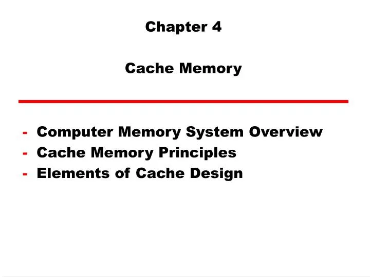 PPT - Chapter 4 Cache Memory PowerPoint Presentation, free download ...