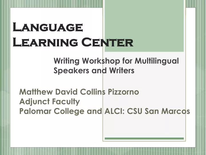 PPT - Language Learning Center PowerPoint Presentation, free download ...