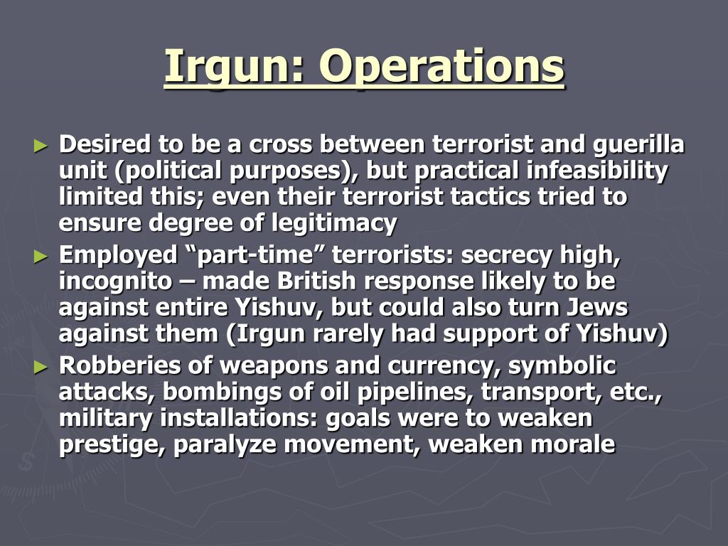 PPT - The Zionist Irgun and the British In Palestine, 1945-1948 ...