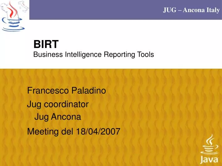 PPT - BIRT Business Intelligence Reporting Tools PowerPoint ...