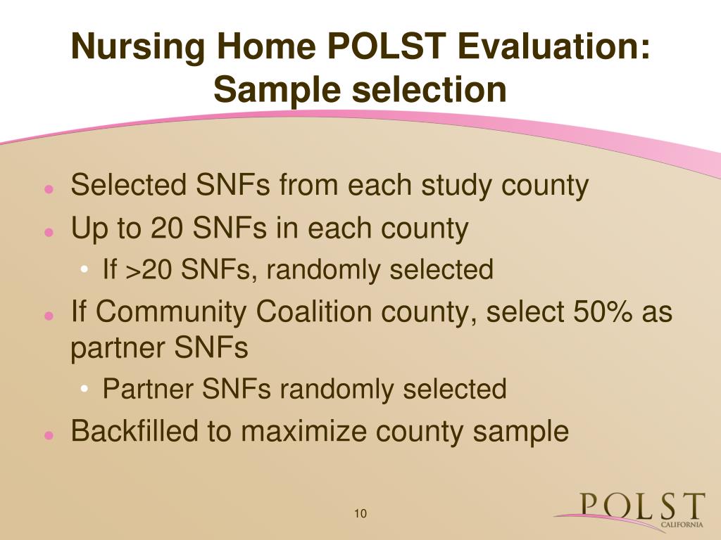 PPT - Evaluation of POLST Implementation in California Nursing Homes ...