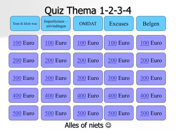 PPT - Quiz Thema 1-2-3-4 PowerPoint Presentation, free download - ID ...