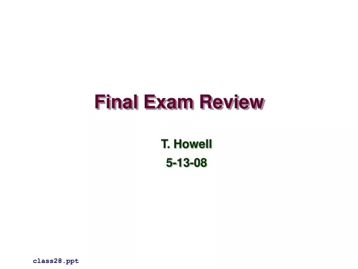 PPT - Final Exam Review PowerPoint Presentation, free download - ID:6586152