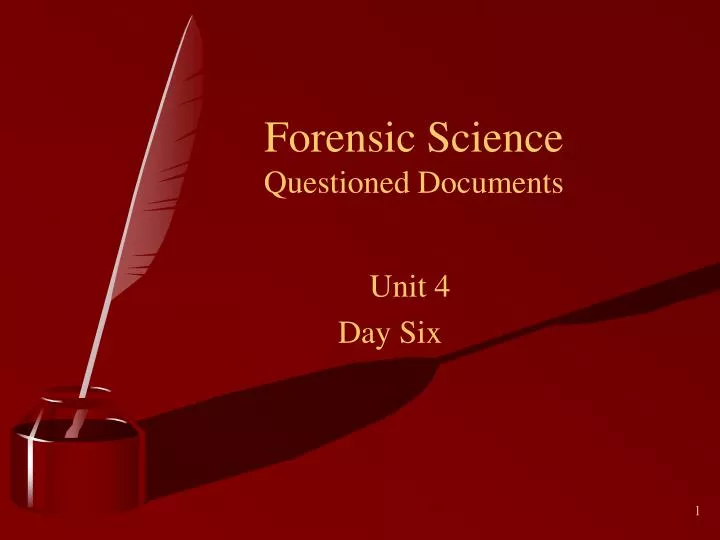 PPT - Forensic Science Questioned Documents PowerPoint Presentation ...