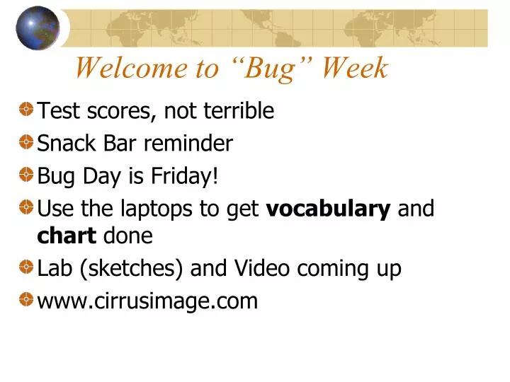PPT - Welcome to “Bug” Week PowerPoint Presentation, free download - ID ...