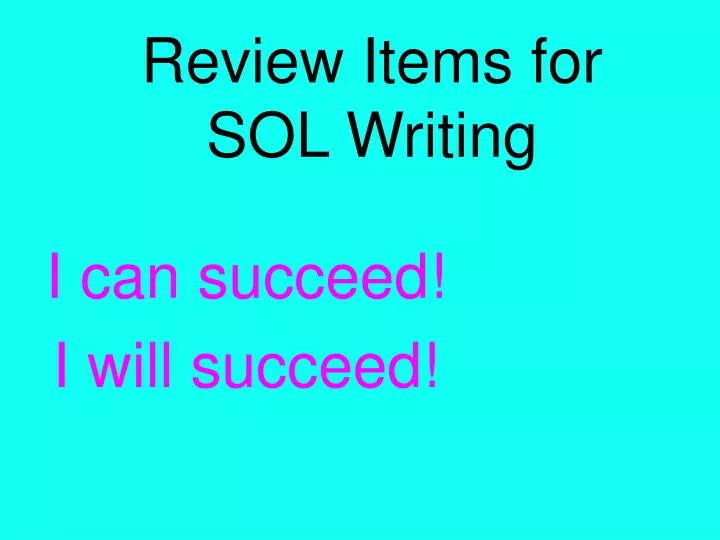 PPT - Review Items for SOL Writing PowerPoint Presentation, free ...
