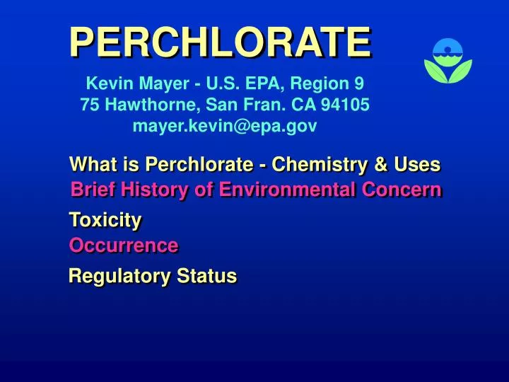 PPT - PERCHLORATE PowerPoint Presentation, free download - ID:6587113