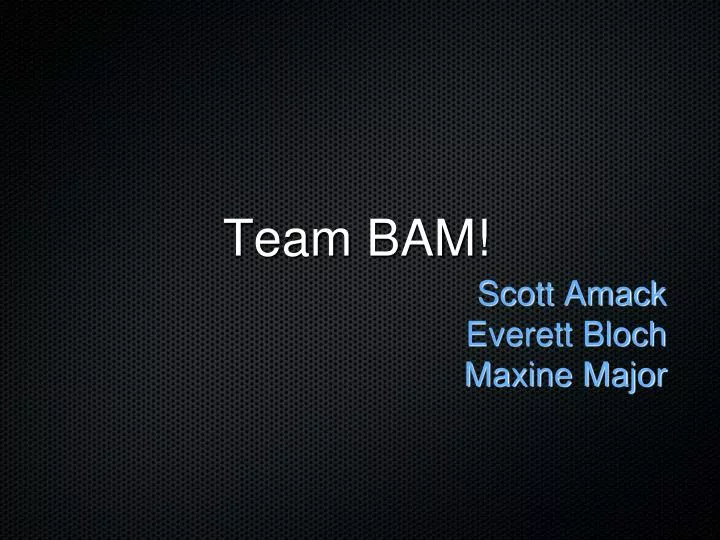 PPT - Team BAM! PowerPoint Presentation, free download - ID:6587148