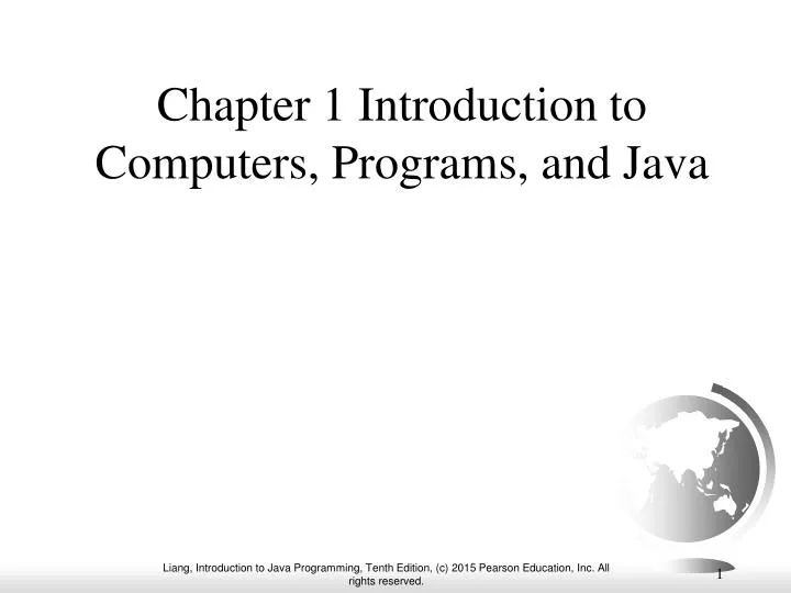 Ppt Chapter 1 Introduction To Computers Programs And Java