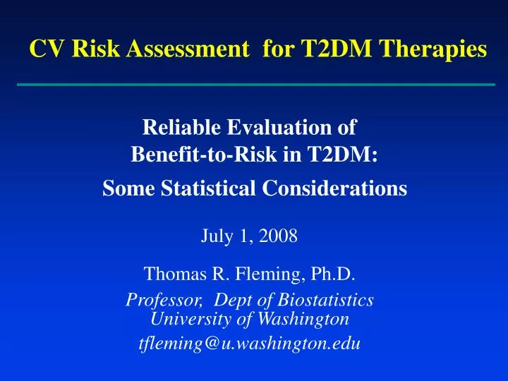 PPT - Reliable Evaluation of Benefit-to-Risk in T2DM: PowerPoint ...