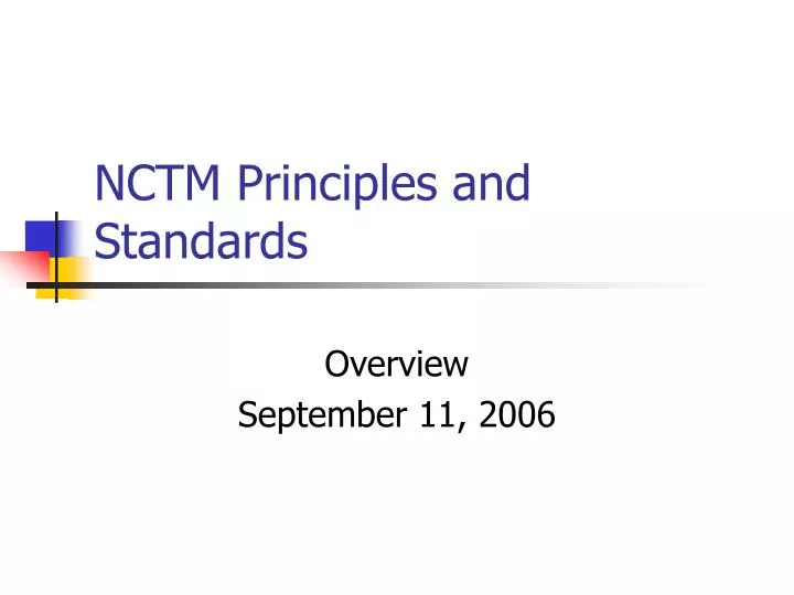PPT - NCTM Principles and Standards PowerPoint Presentation, free ...